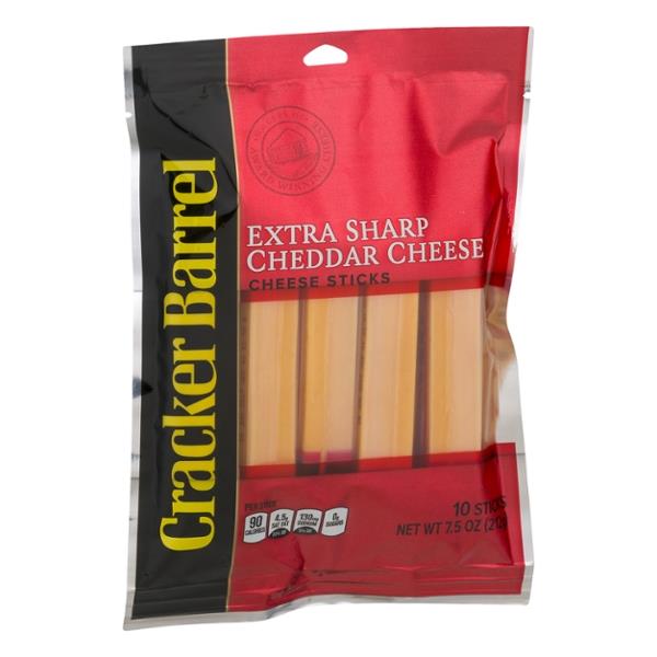 Cracker Barrel Cheese Sticks Extra Sharp Cheddar Cheese - 10 CT | Hy ... Cracker Barrel Cheese Sticks Extra Sharp Cheddar Cheese - 10 CT | Hy ...